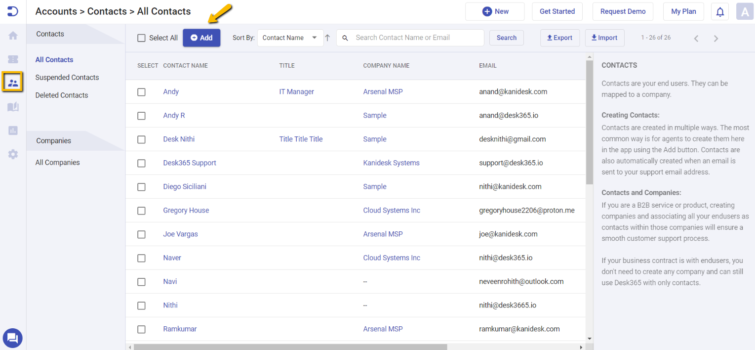 Understanding the Accounts Tab | Desk365