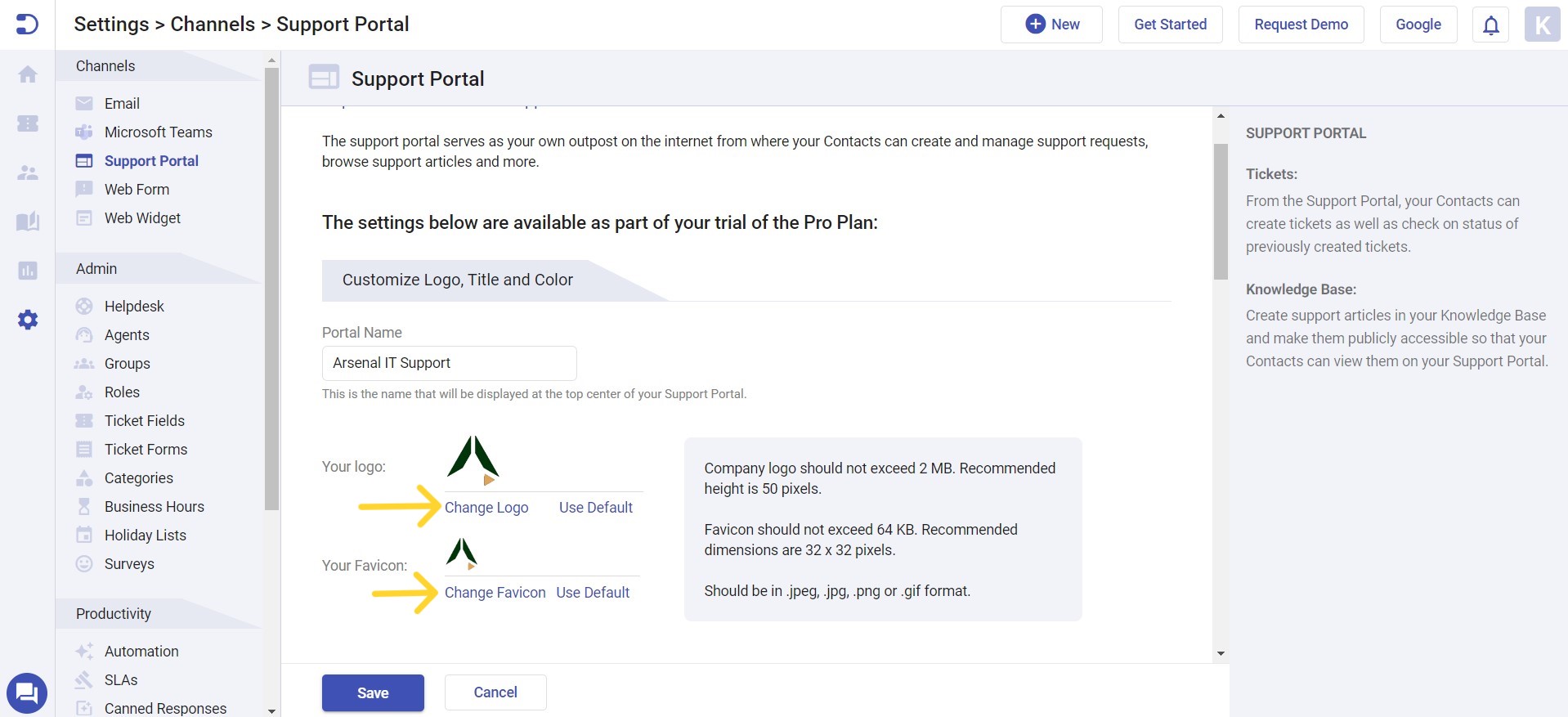 How to Configure Customer Support Portal in Desk365
