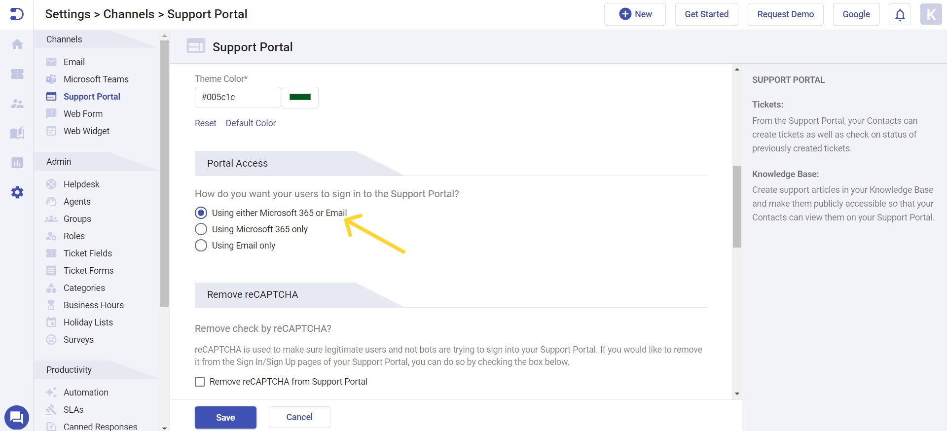 How to Configure Customer Support Portal in Desk365