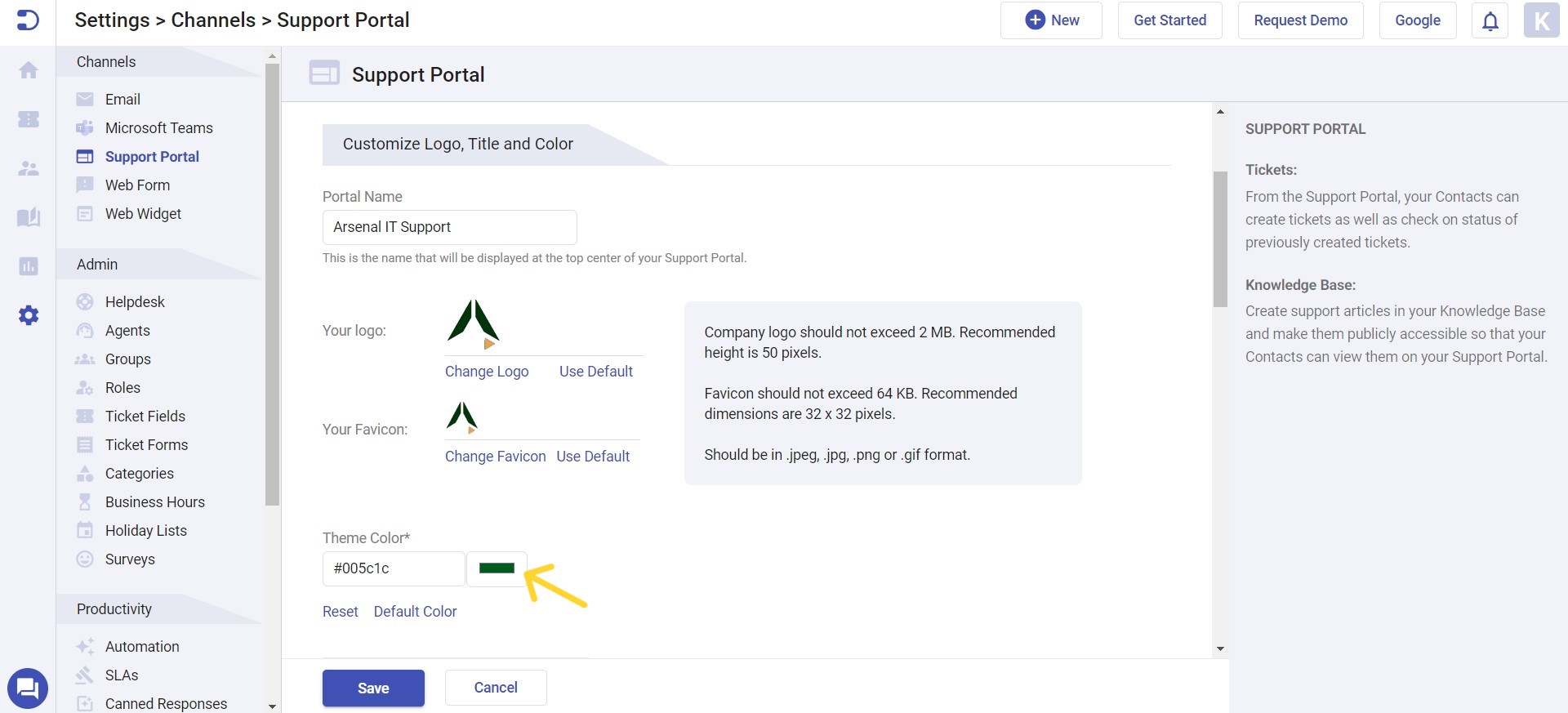 How to Configure Customer Support Portal in Desk365