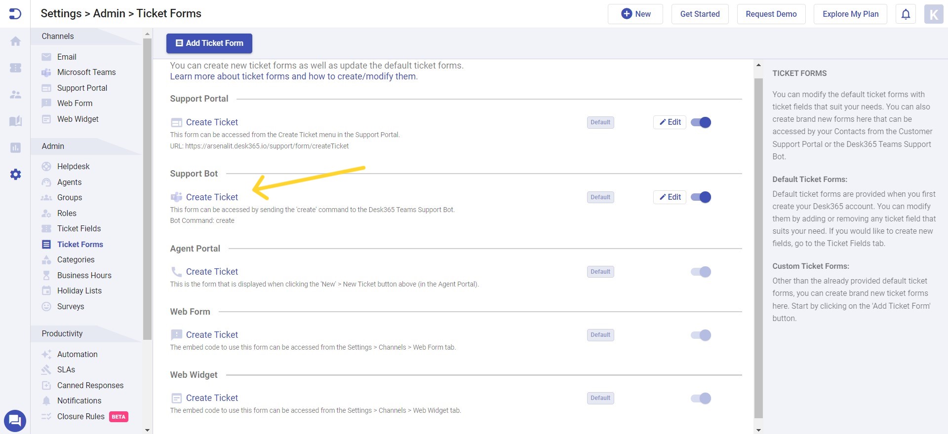 How to change the language in the Desk365 Teams Support Bot | Desk365