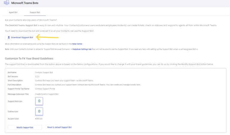 How to Customize the Desk365 Teams Support Bot | Desk365