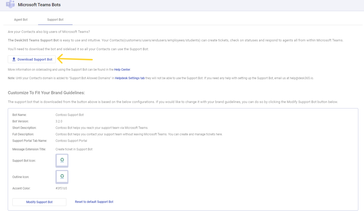 How to Customize the Desk365 Teams Support Bot | Desk365