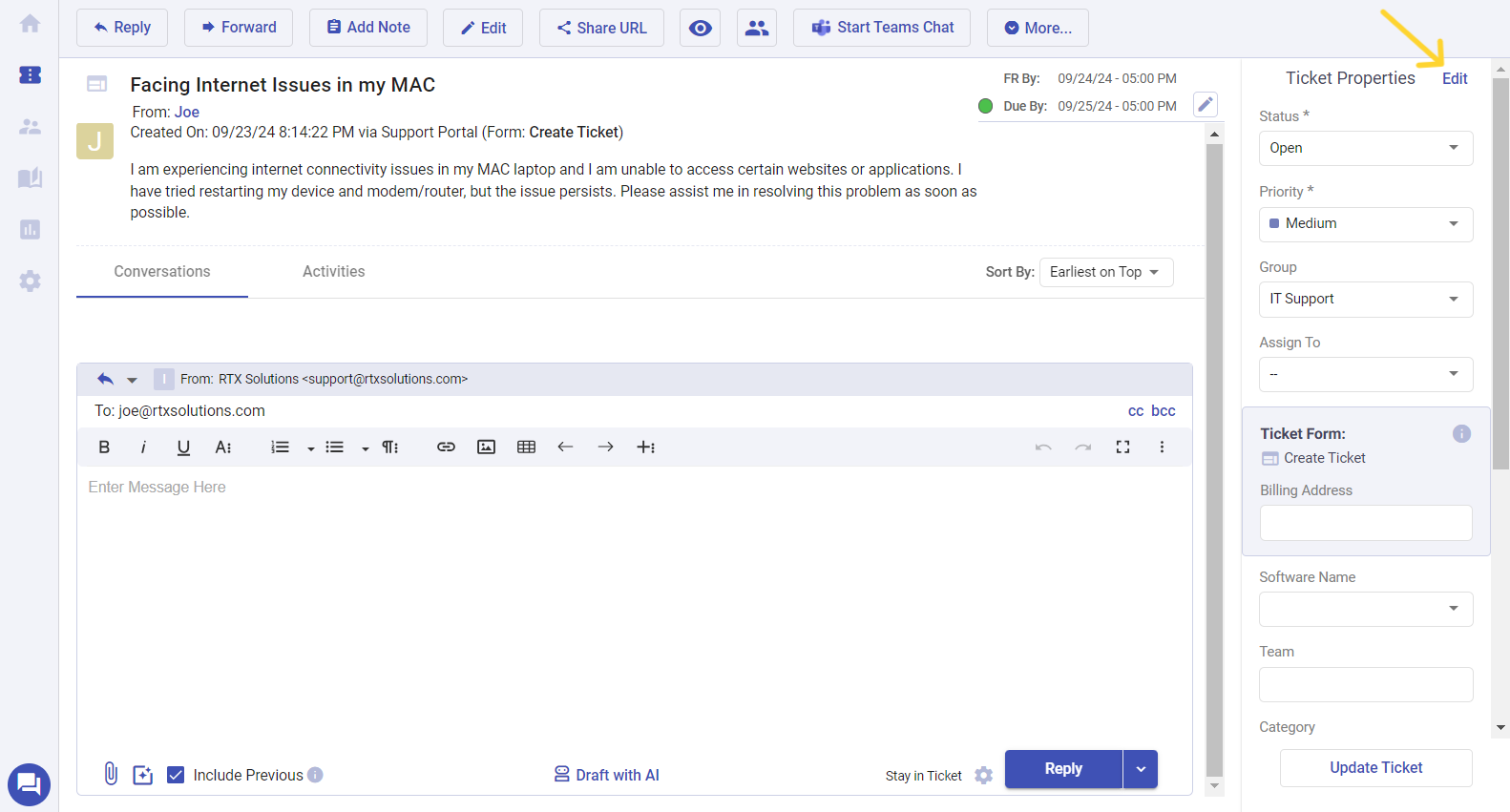 Configure ticket properties in Desk365 | Desk365