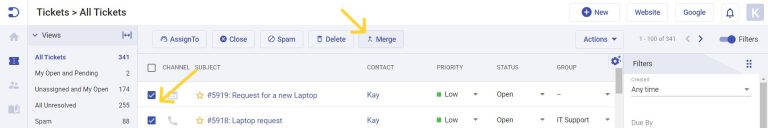 Merge duplicate tickets in Desk365 | Desk365