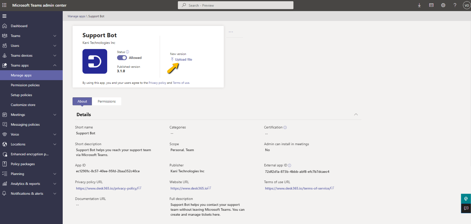 How to Customize the Desk365 Teams Support Bot | Desk365