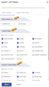 Export tickets from Desk365 | Desk365