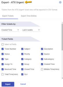 Export tickets from Desk365 | Desk365