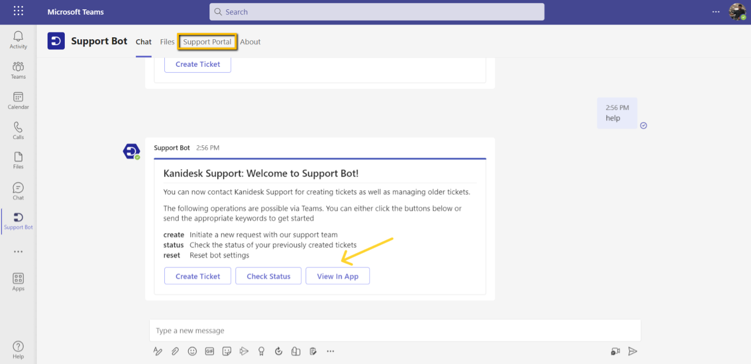 Access Support Portal within Teams | Desk365