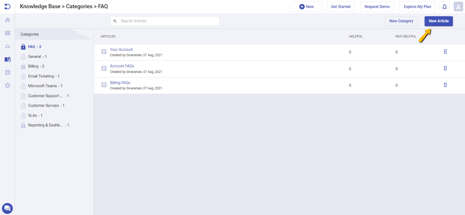 Setting up knowledge base articles in Desk365 | Desk365