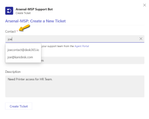 Using Original Contact as Ticket Requester in Teams | Desk365