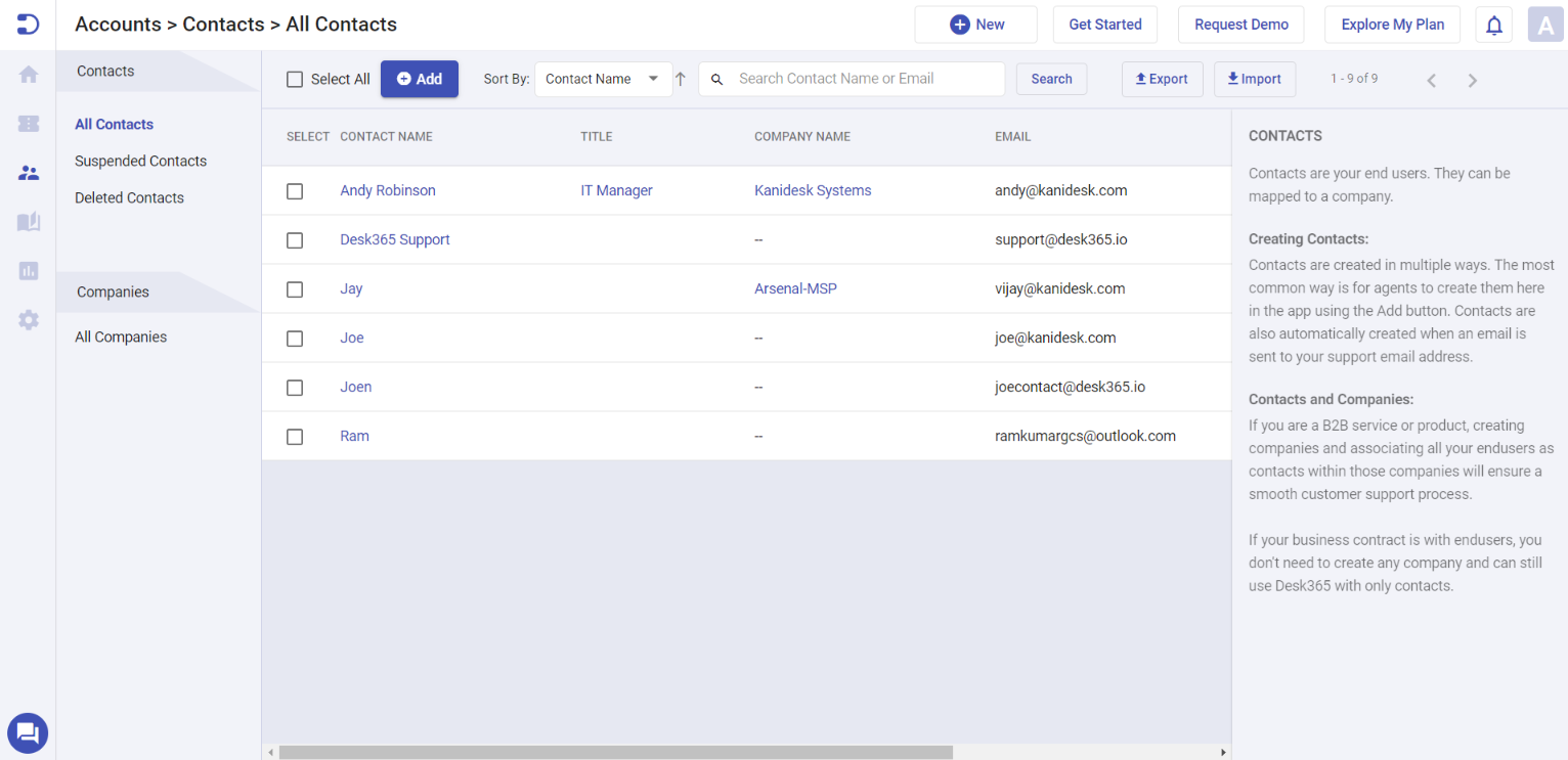 Create Contacts with multiple emails | Desk365