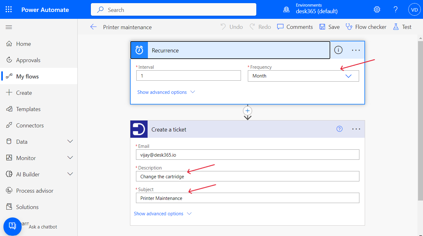 Create Recurring Tasks Using Power Automate Desk365