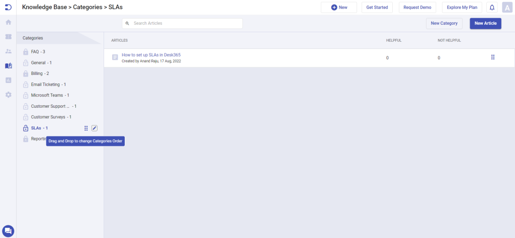 Setting up knowledge base articles in Desk365 | Desk365
