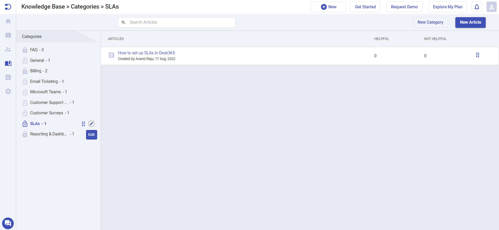 Setting up knowledge base articles in Desk365 | Desk365