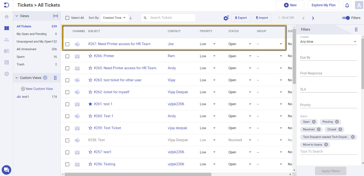 Using Original Contact as Ticket Requester in Teams | Desk365