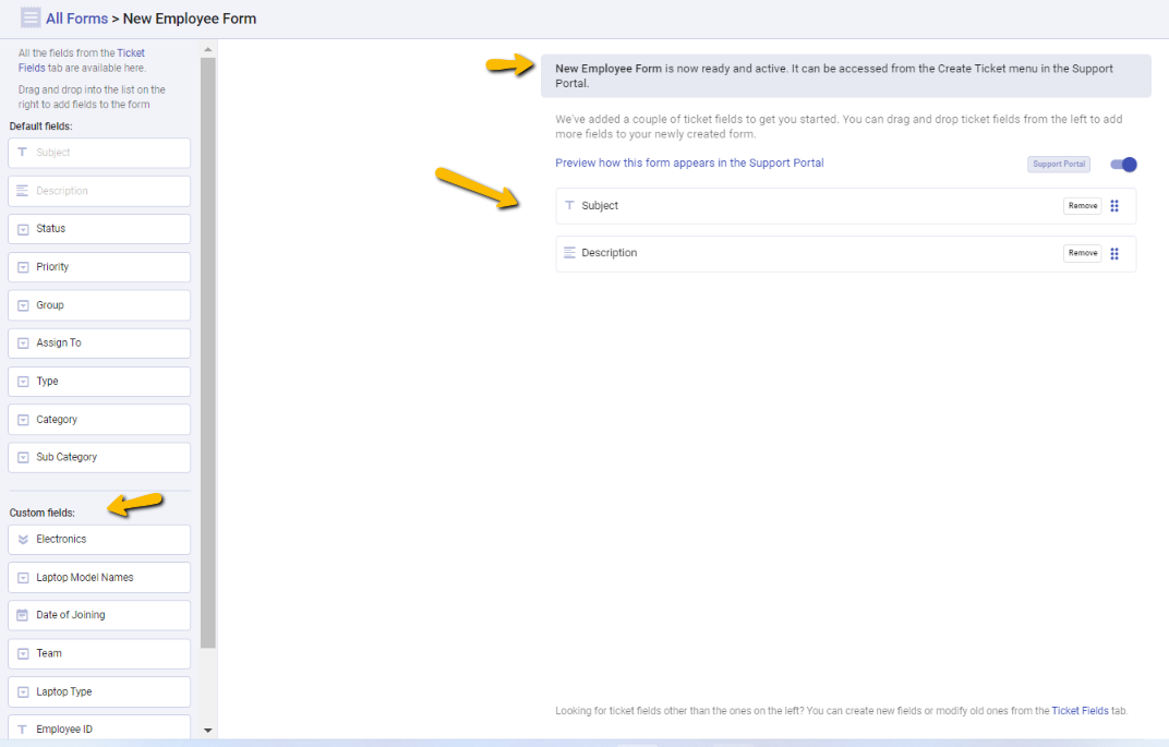 Creating Custom Ticket Forms in Desk365