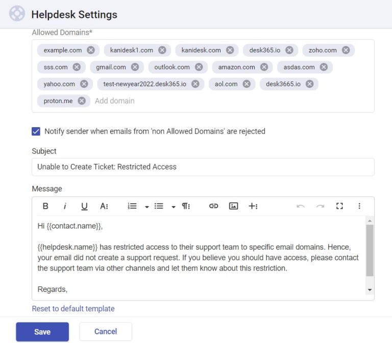 Configuring basic helpdesk settings in Desk365 | Desk365