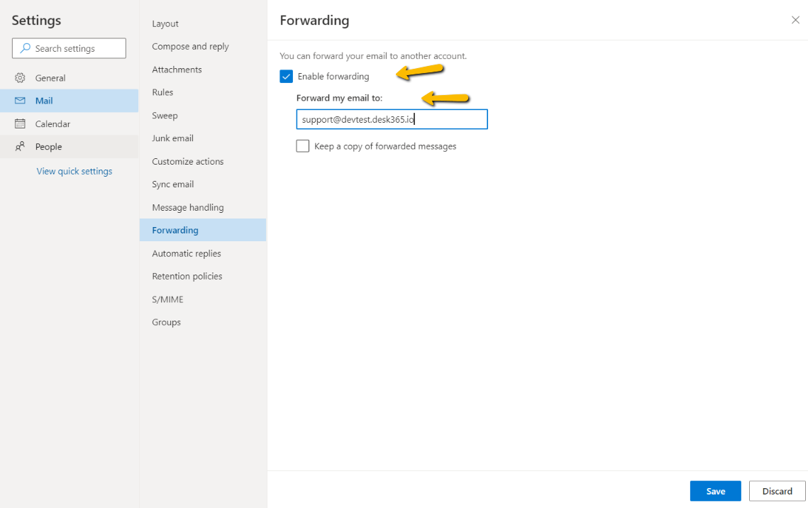 Setting Up Forwarding Rules in Office 365 | Desk365