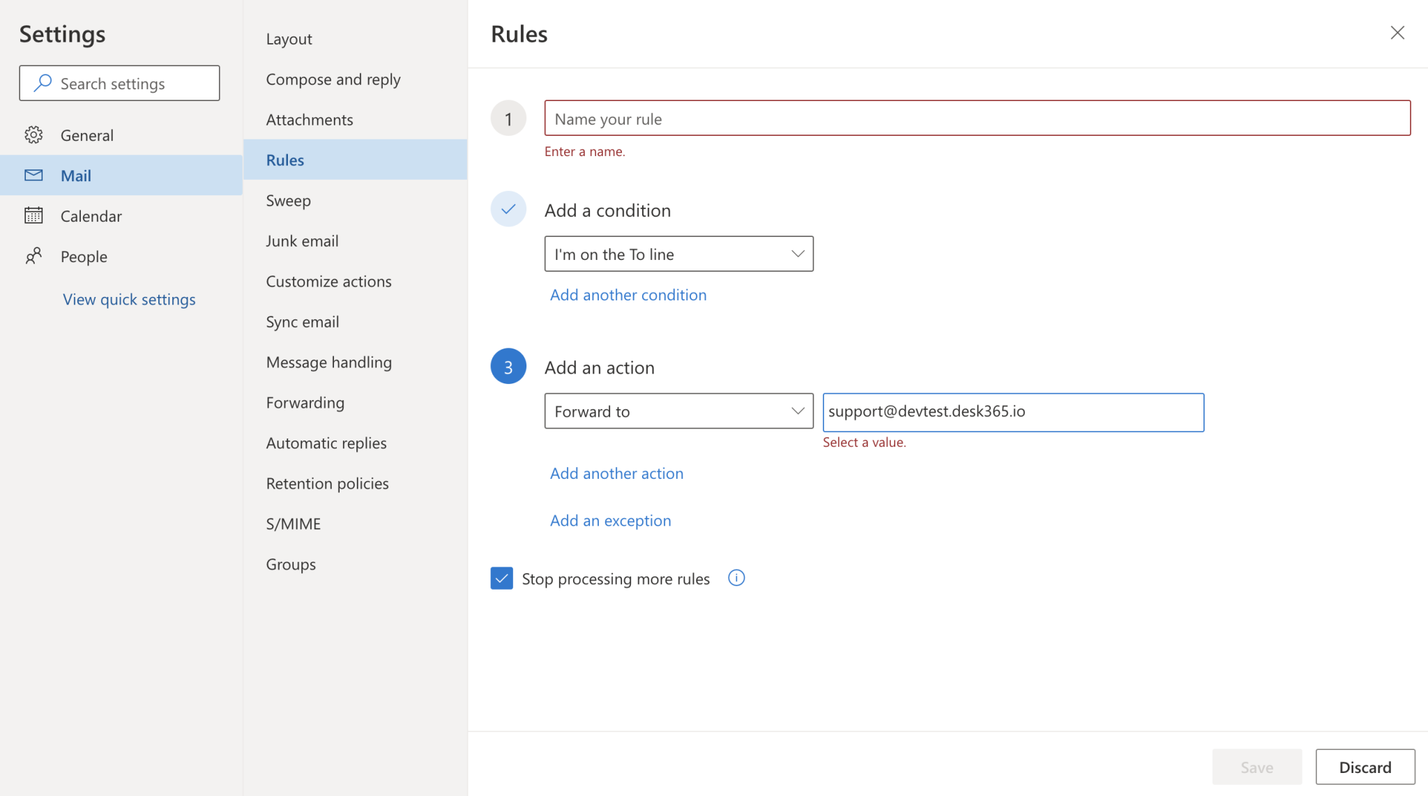 Setting Up Forwarding Rules in Office 365 | Desk365