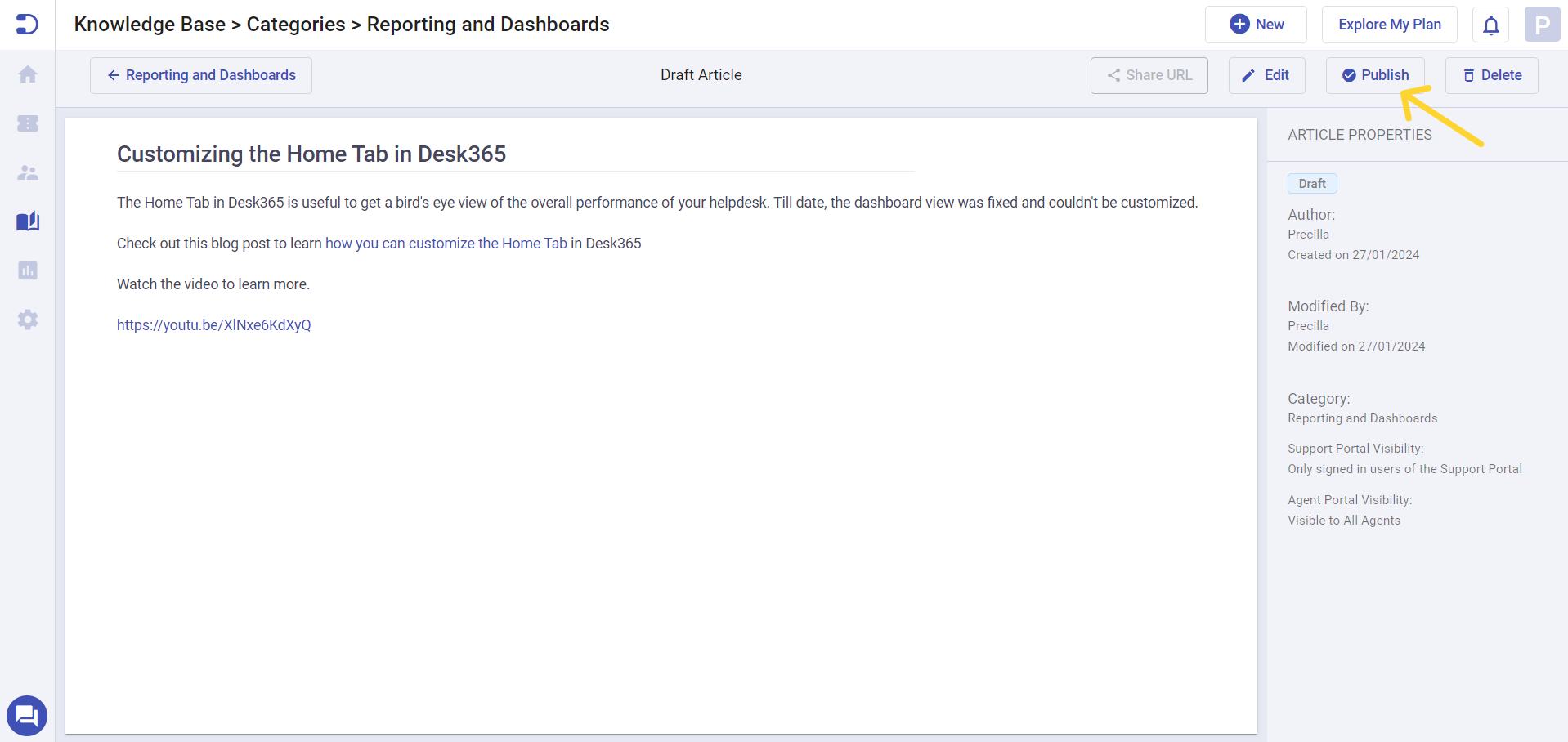 Setting up knowledge base articles in Desk365 | Desk365 Setting up knowledge base articles in Desk365 | Desk365