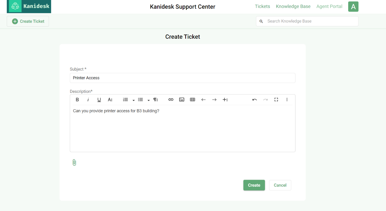 Creating a ticket via Support Portal | Desk365