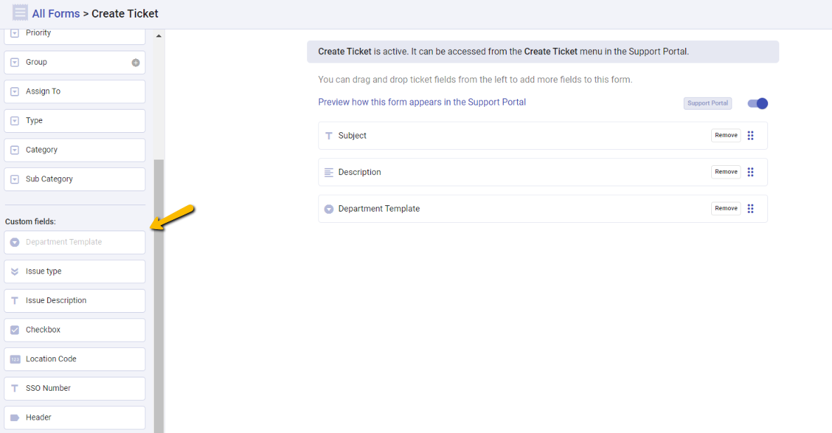Using Dropdown with Sections field in your ticket form | Desk365
