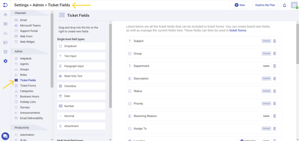 Adding Custom Ticket Types in Desk365