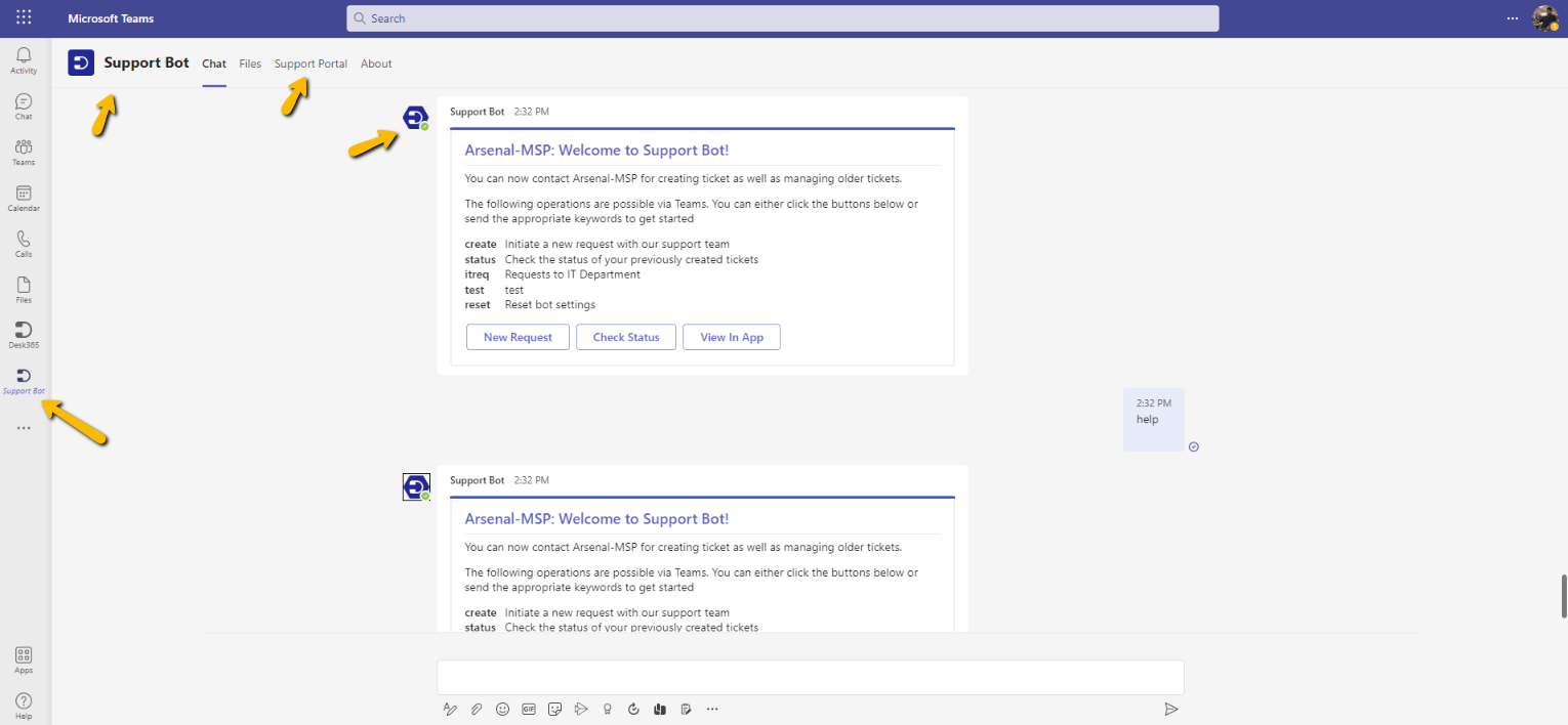 Customize the Desk365 Teams Support Bot | Desk365