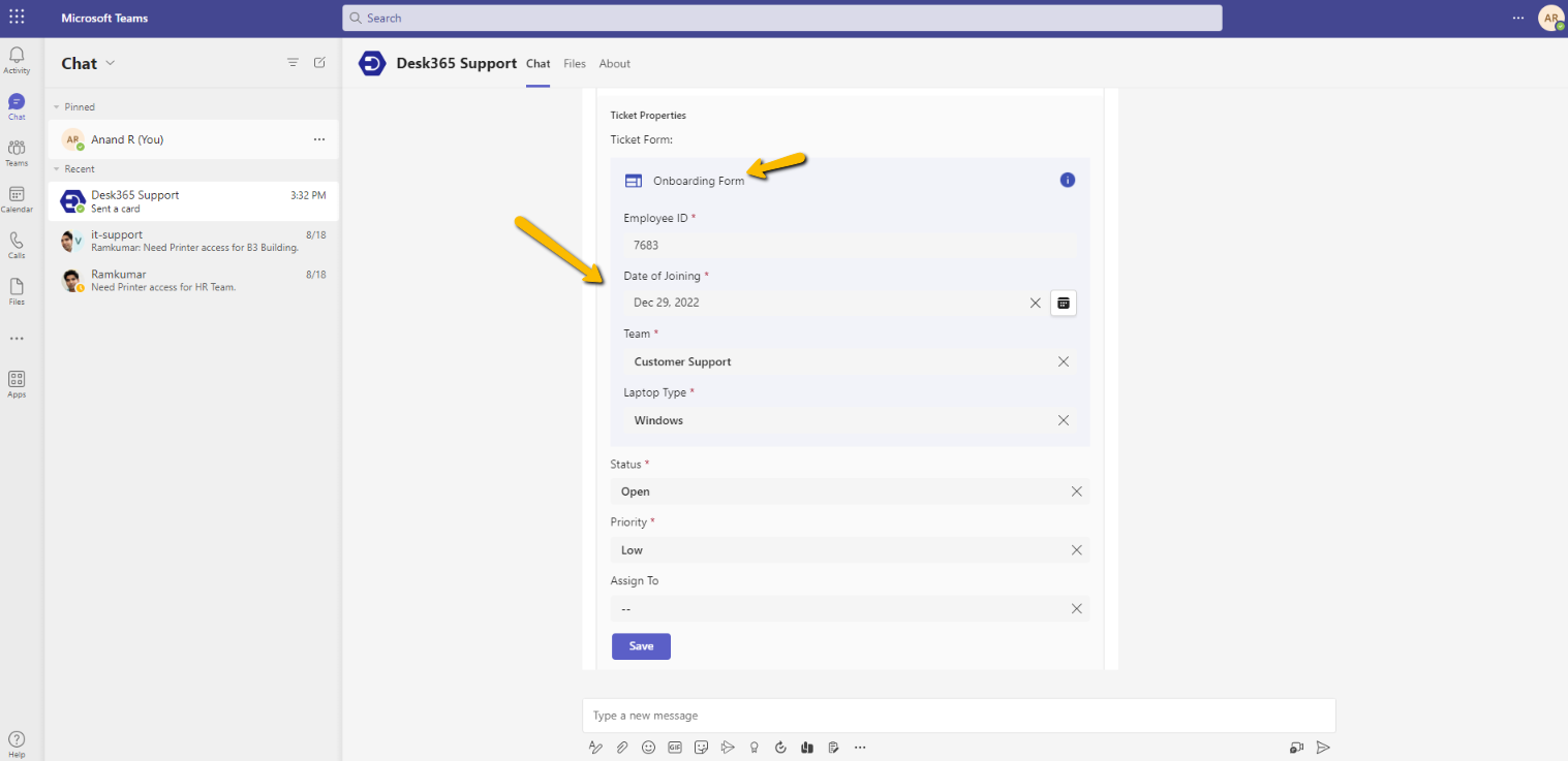 Configure ticket properties in Desk365 | Desk365