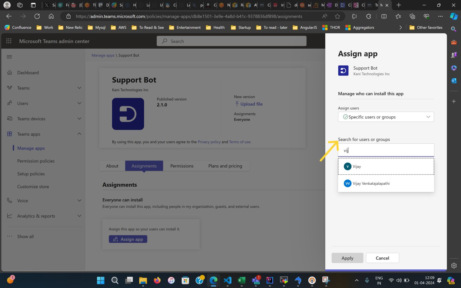 'Application cannot be found' message in Teams Bots | Desk365