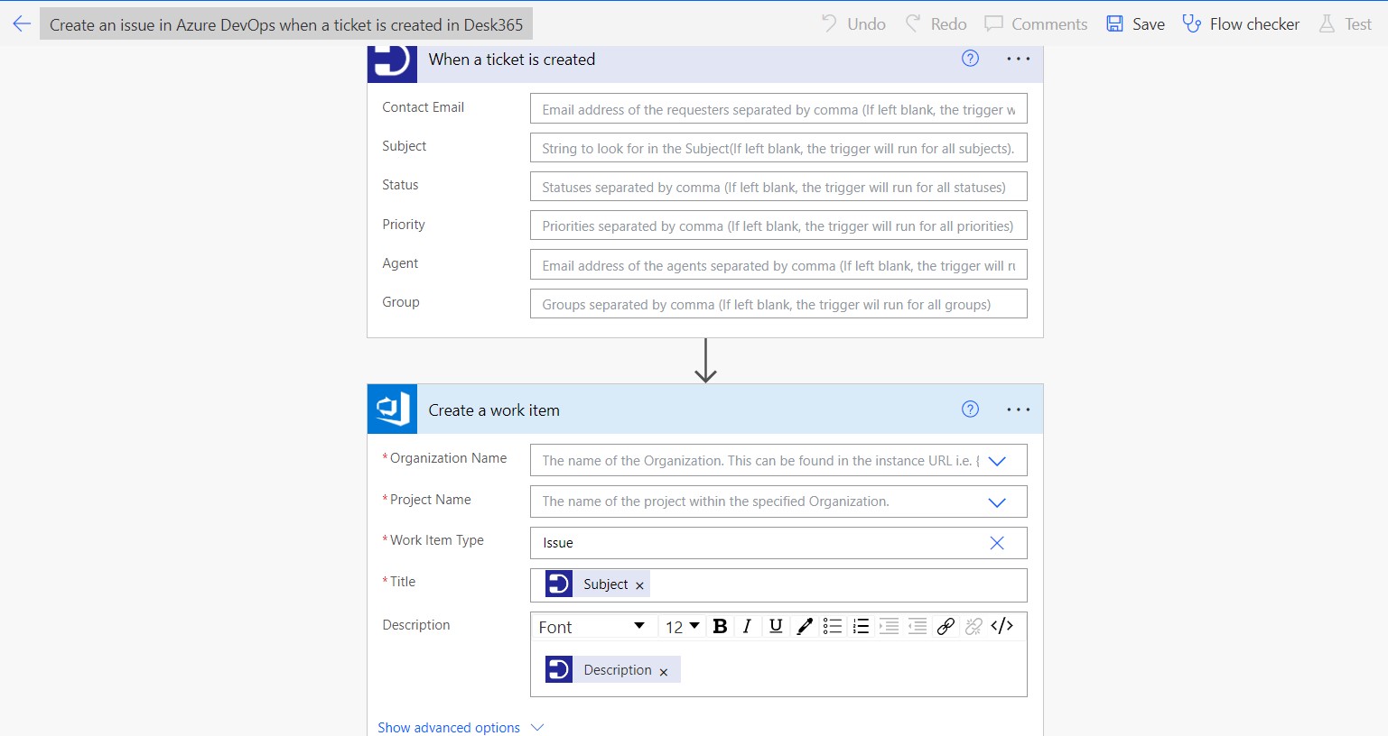 How to integrate Azure DevOps with Desk365 using Power Automate