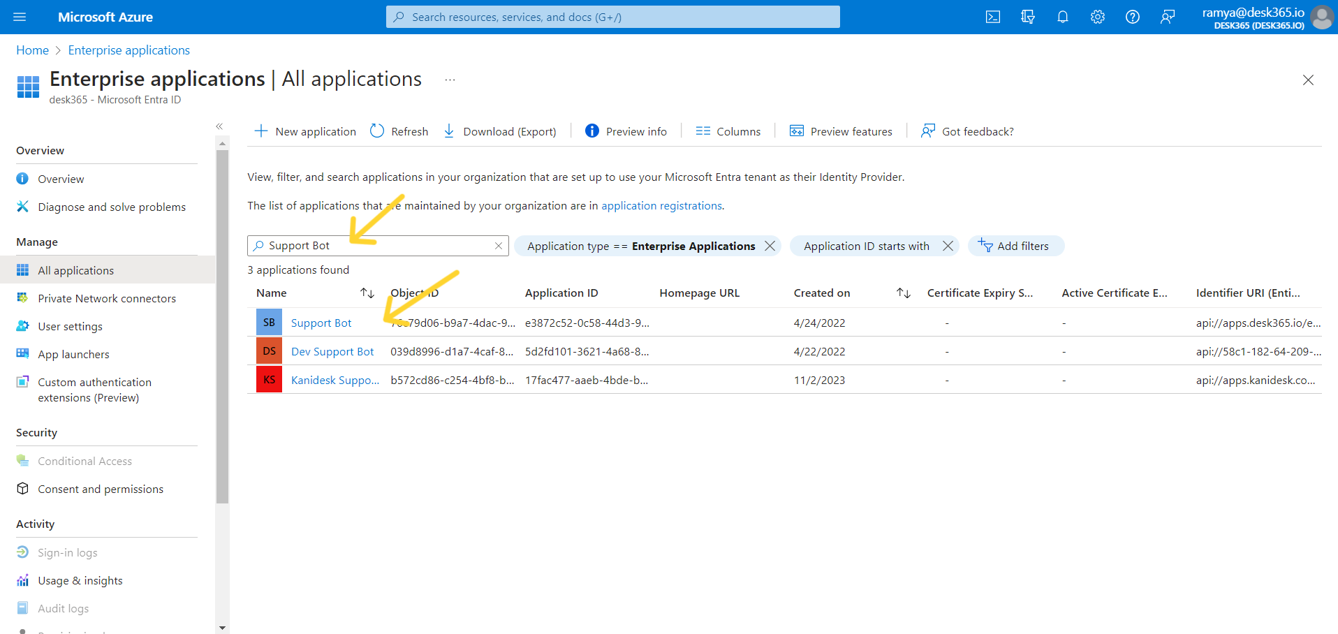 Admin Consent for Support Bot | Desk365