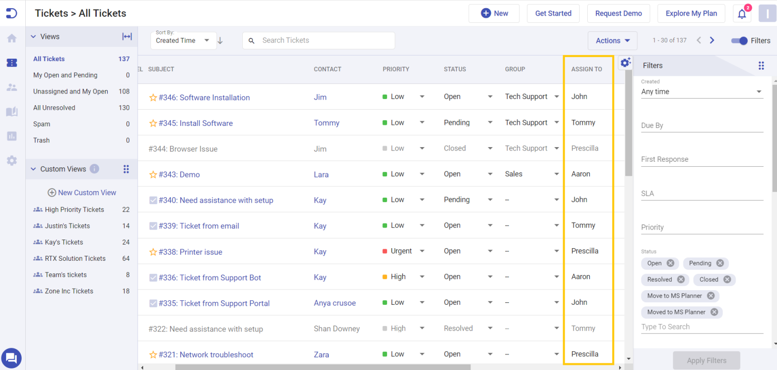 Automating Ticket Assignment using Round-Robin
