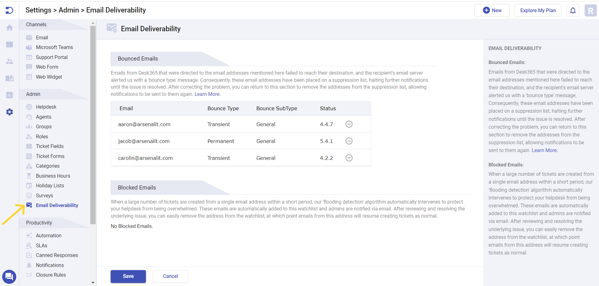 Troubleshooting Email Bounces | Desk365