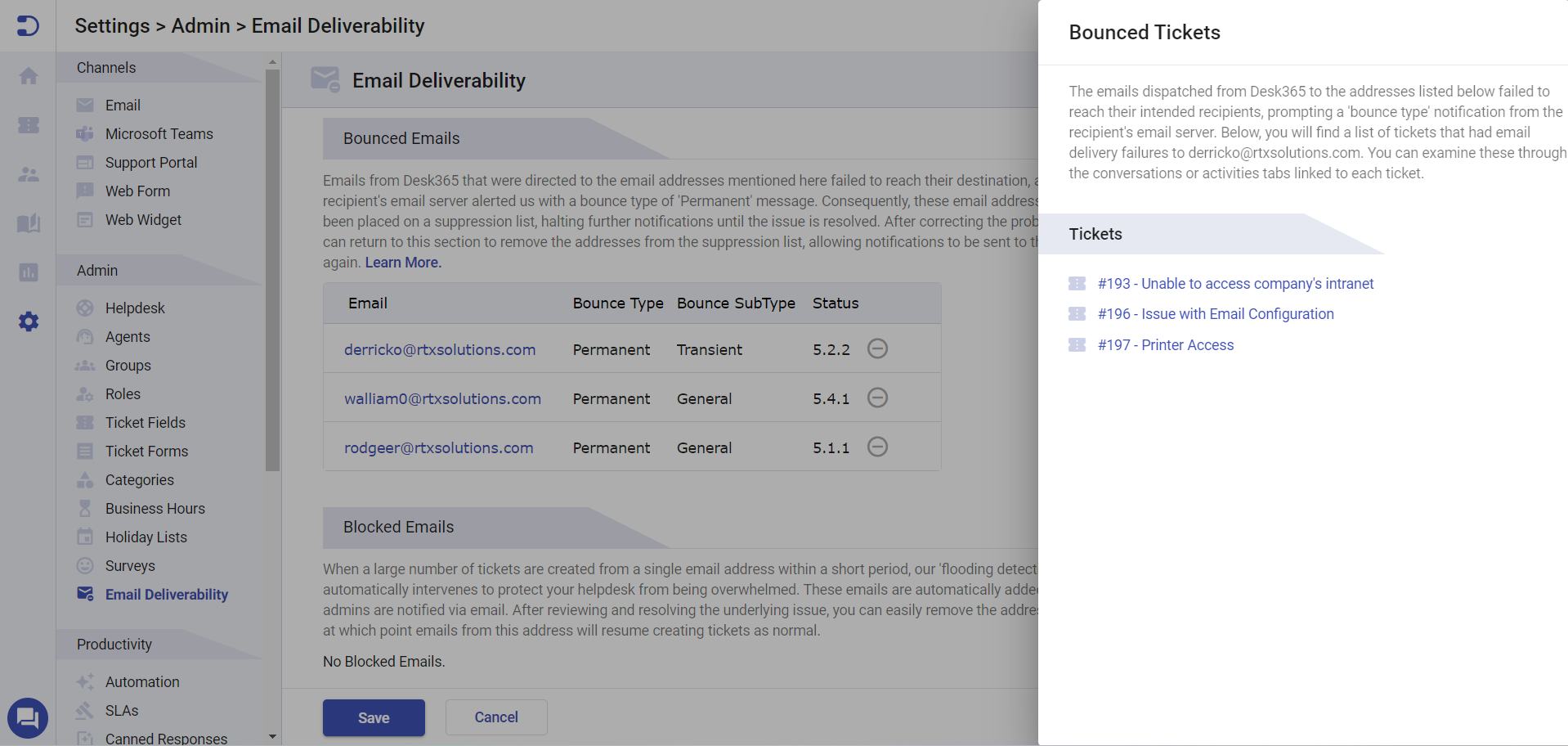 Troubleshooting Email Bounces | Desk365