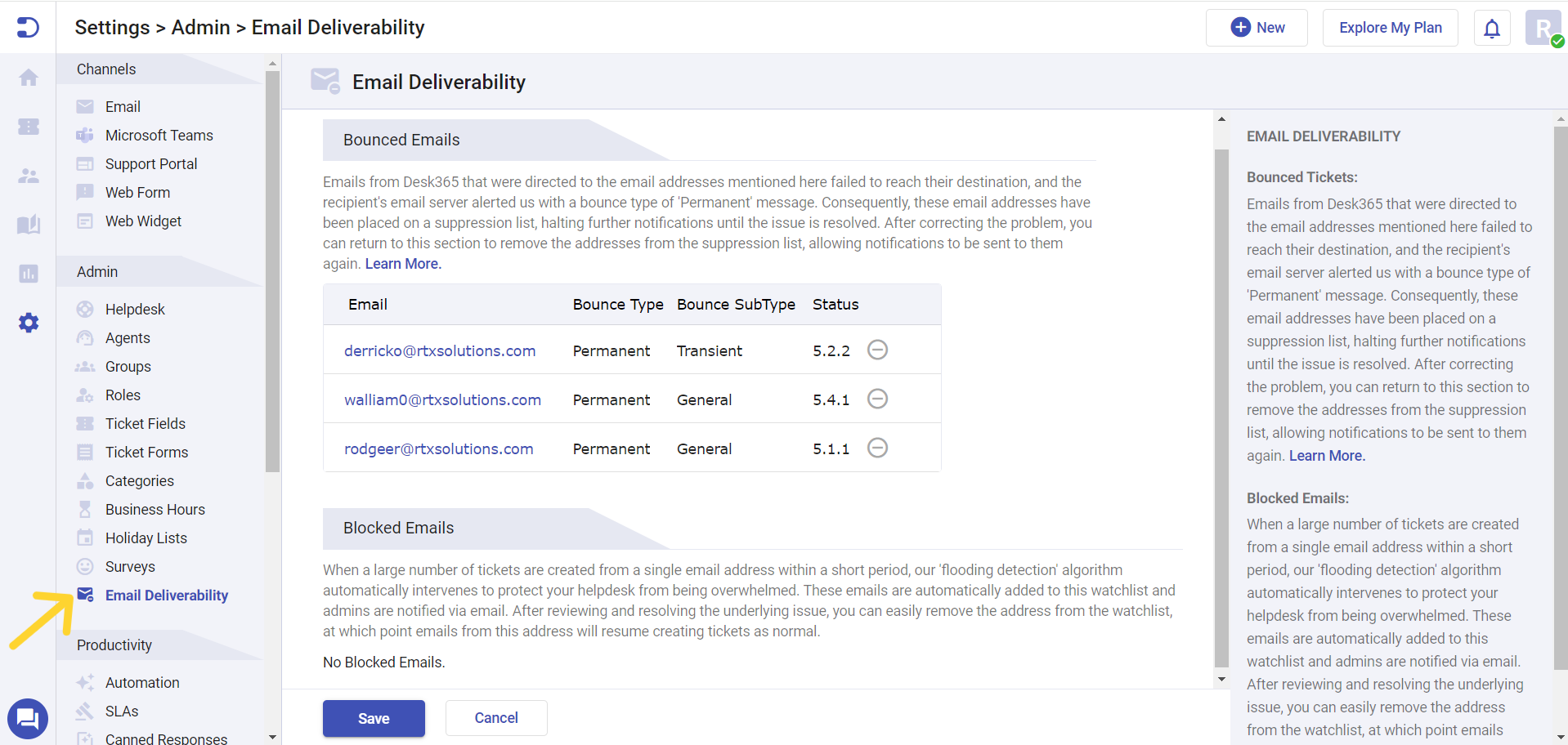 Troubleshooting Email Bounces | Desk365