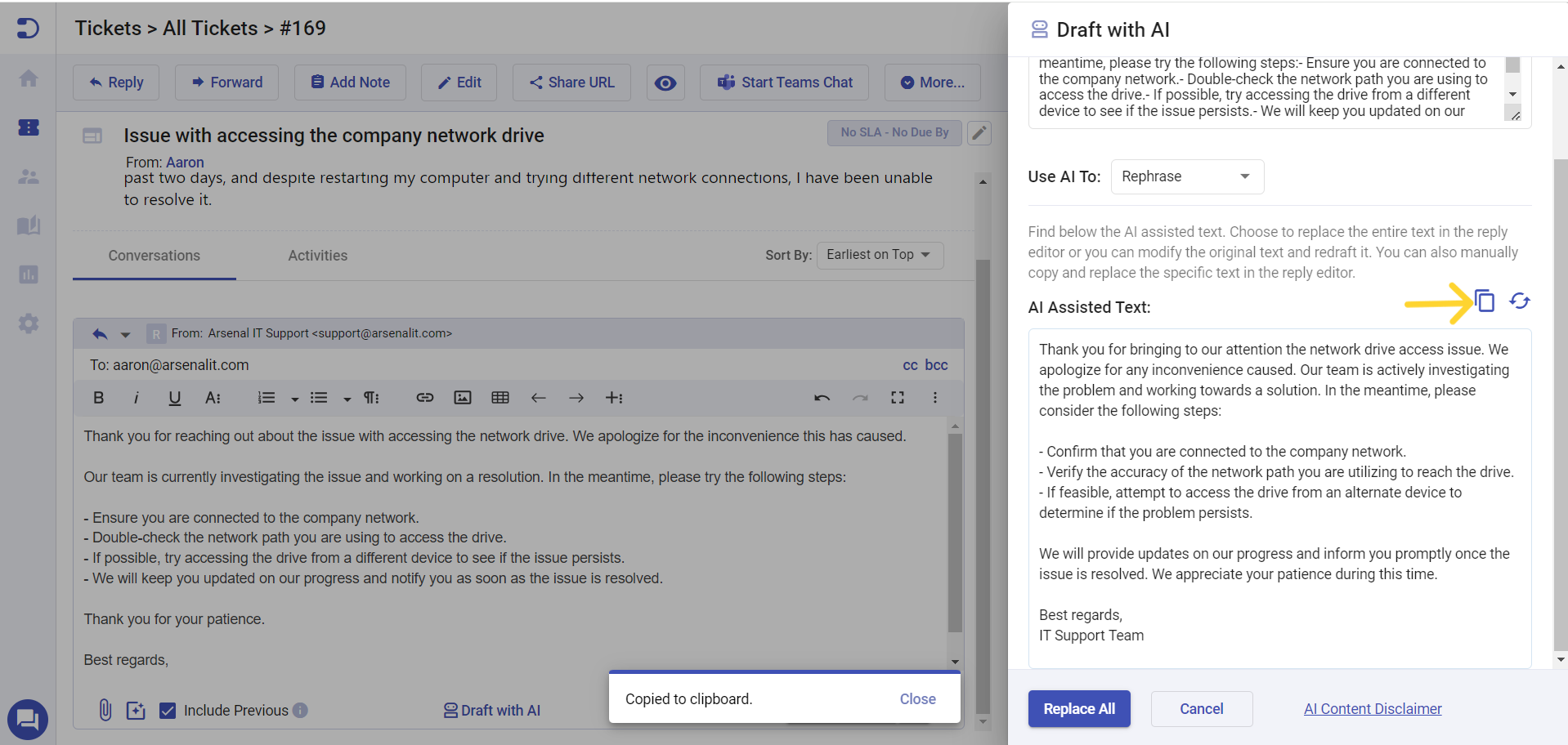 Draft with AI - Revolutionize Ticket Responses