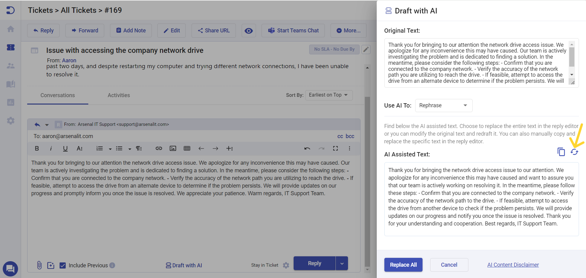 Draft with AI - Revolutionize Ticket Responses
