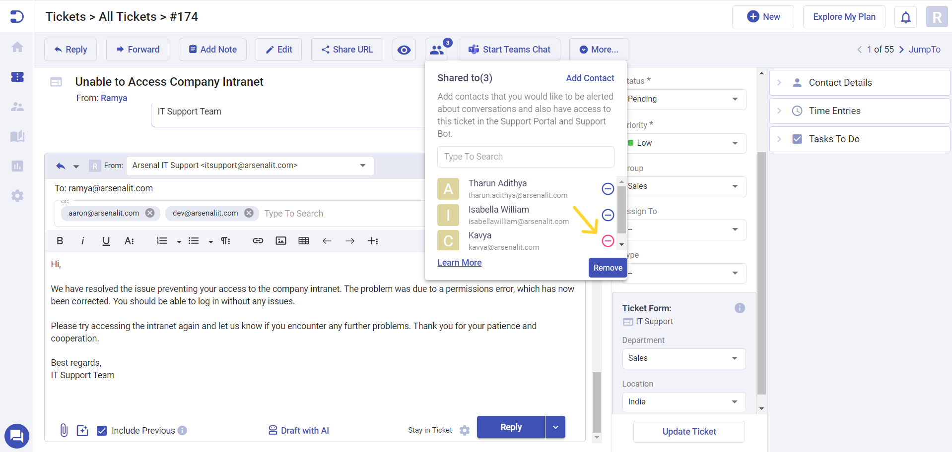 Understanding the Share To Feature | Desk365