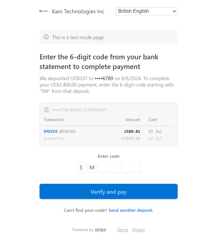 Configuring ACH Payment Methods | Desk365