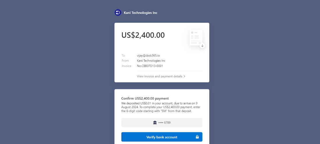 Configuring ACH Payment Methods | Desk365