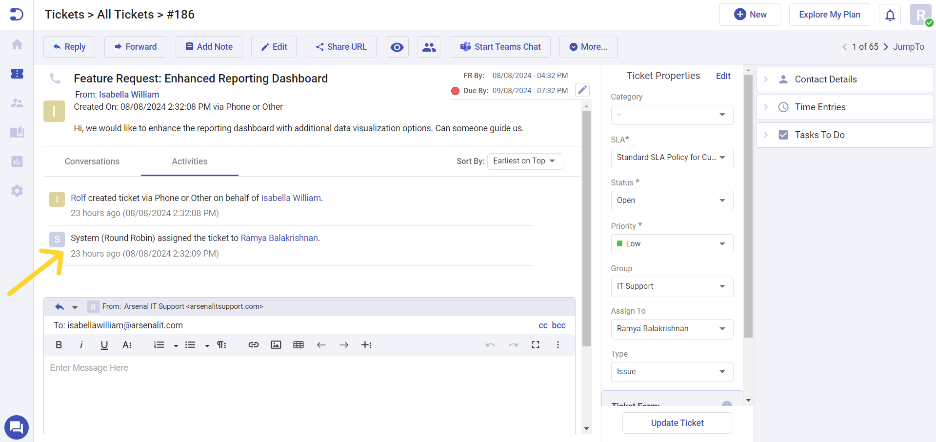 Setting up the Round Robin Ticket Assignment | Desk365