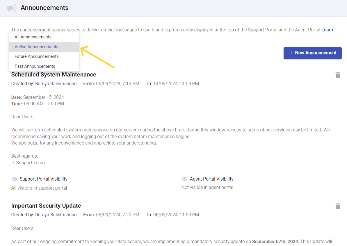 How to Create and Send Announcements in Desk365?
