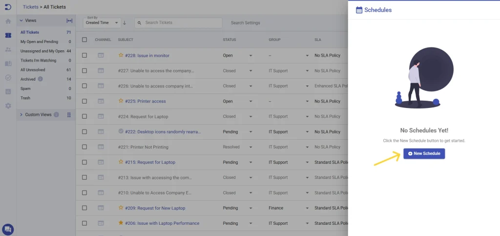 Scheduled Ticket Exports | Desk365