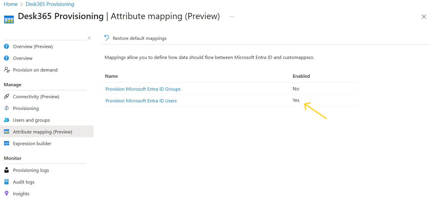 Setting up User Provisioning in Microsoft Entra ID for Desk365
